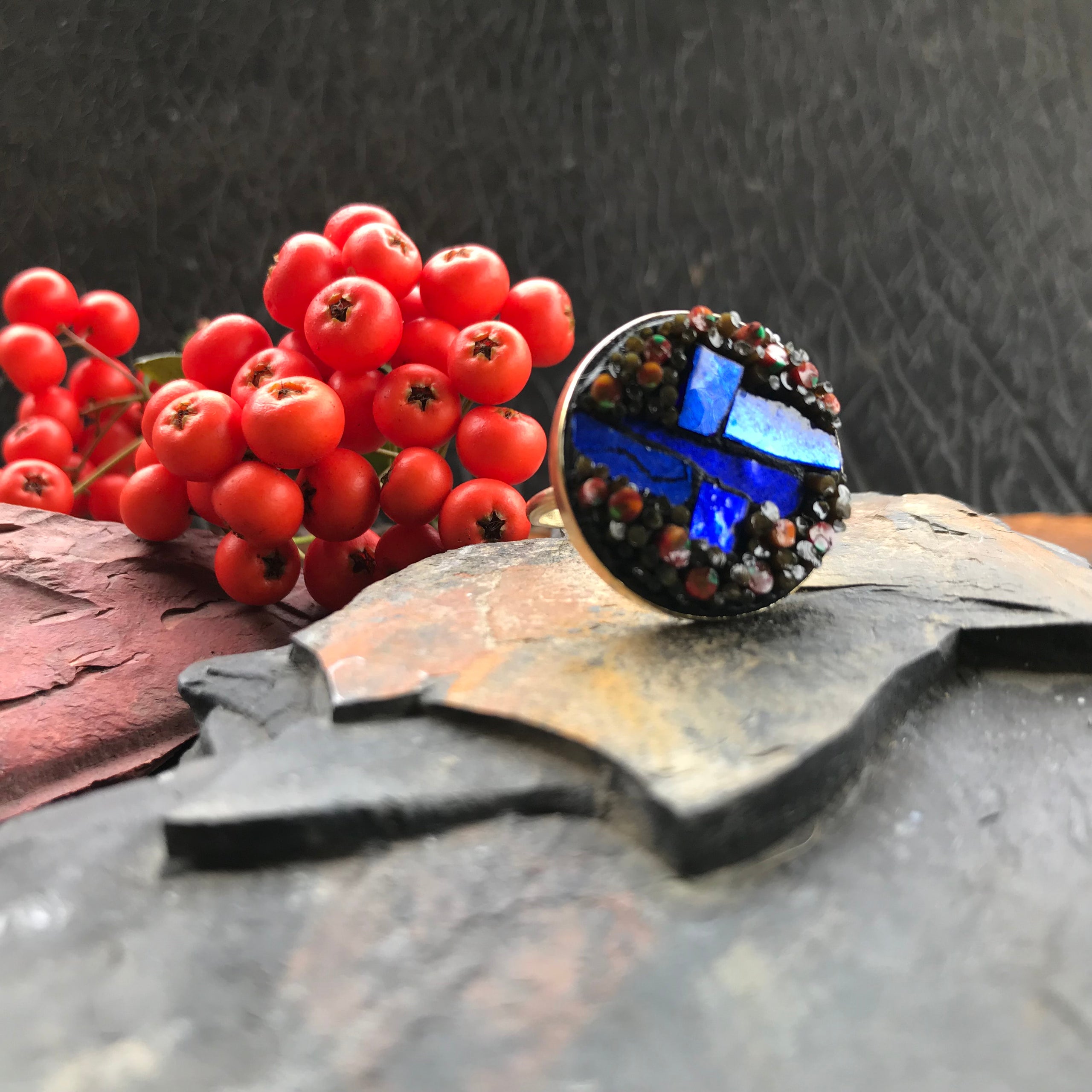 The Blue Luce Ring | Sager Mosaics